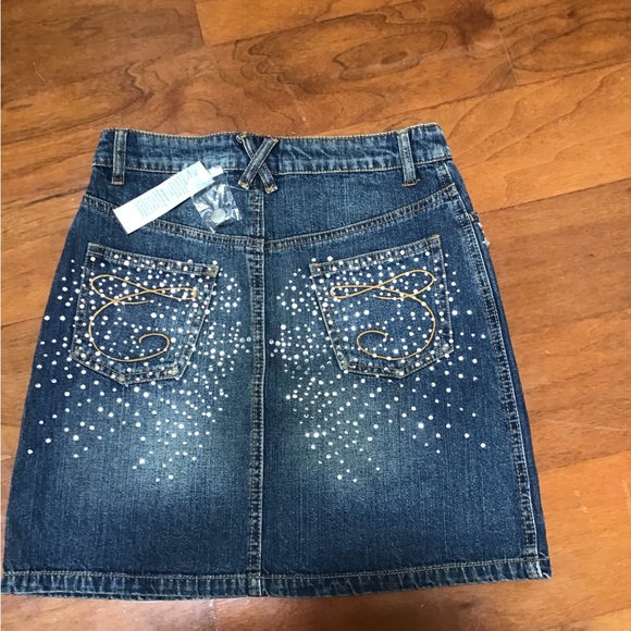 Cache | Skirts | New Cache Embellished Novelty Denim Skirt | Poshmark